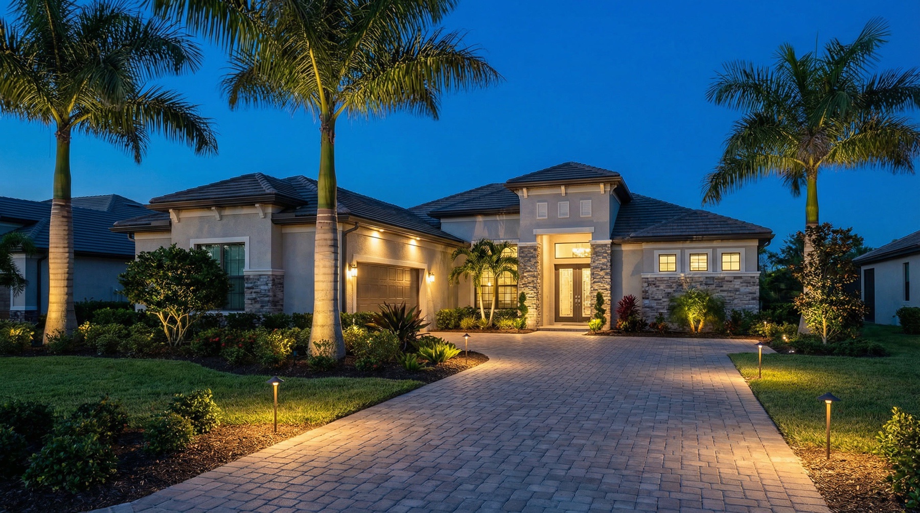 Driveway Lighting - Palm Breeze Landscape Lighting